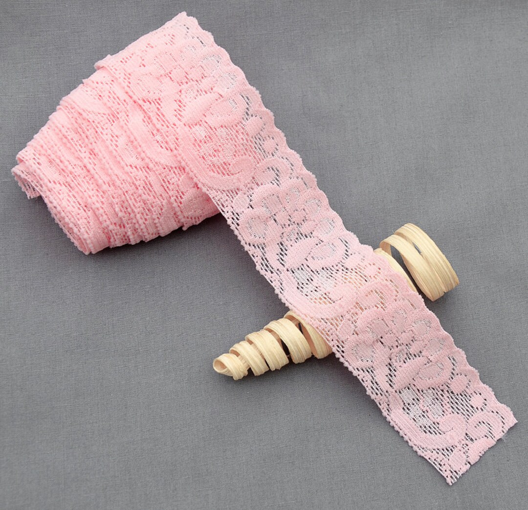 5 Yards Light Pink Elastic Lace Stretch Lace Elastic Lace Trim Elastic ...