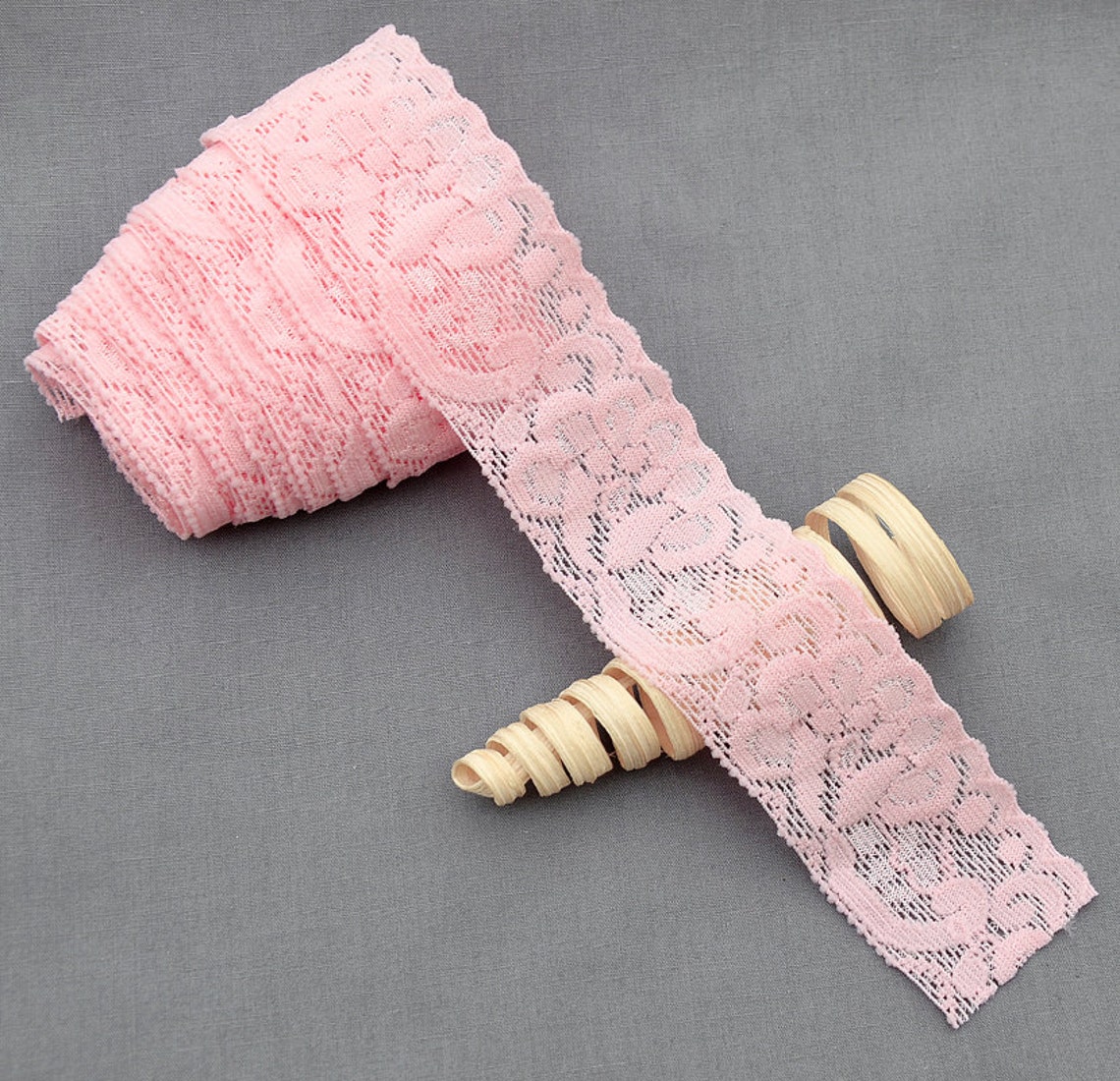 5 Yards Light Pink Elastic Lace Stretch Lace Elastic Lace Trim Elastic ...