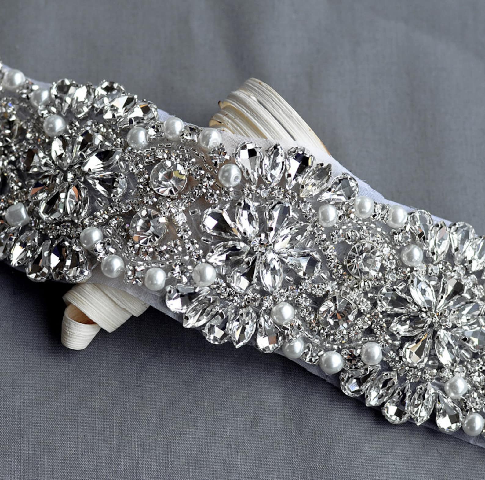 Rhinestone Applique Bridal Accessories Crystal Trim Rhinestone Beaded ...