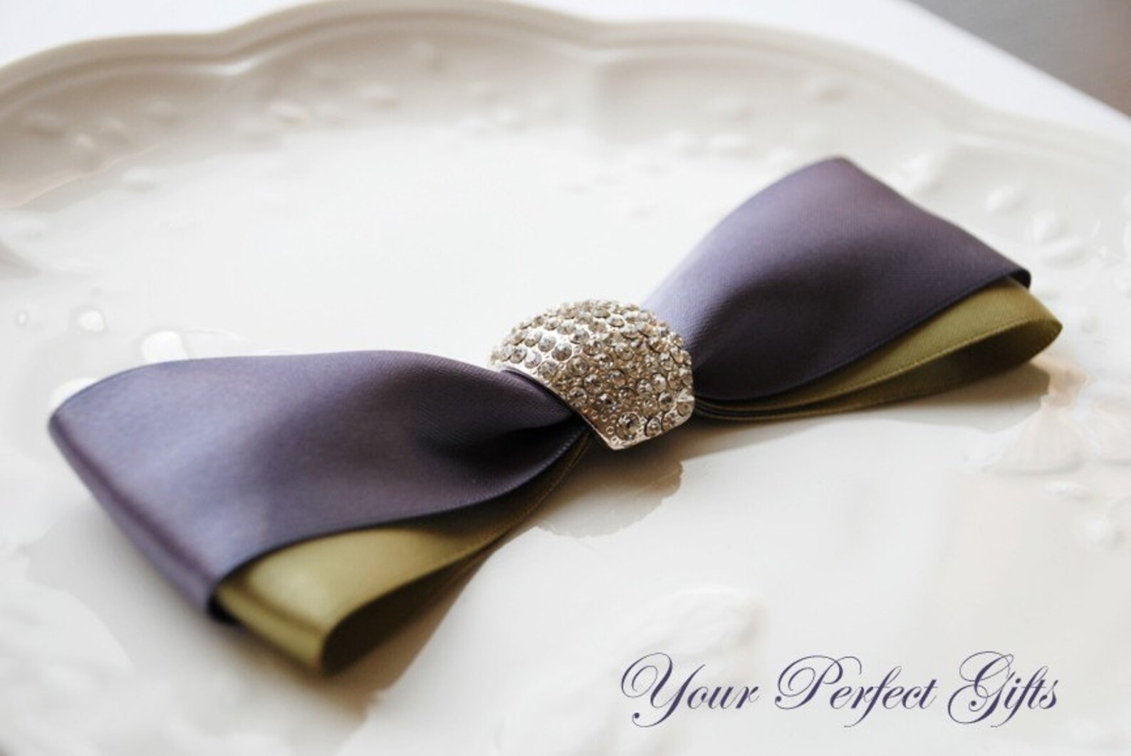 Rhinestone Buckle Crystal Slider ARCH Silver Wedding Invitation Brooch ...