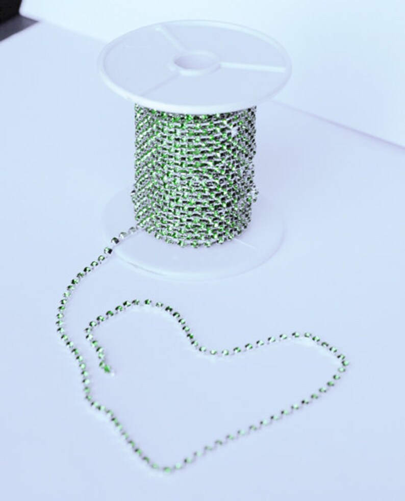 3 Feet/1 Yard Peridot Green Australia Rhinestone Chain Crystal - Etsy