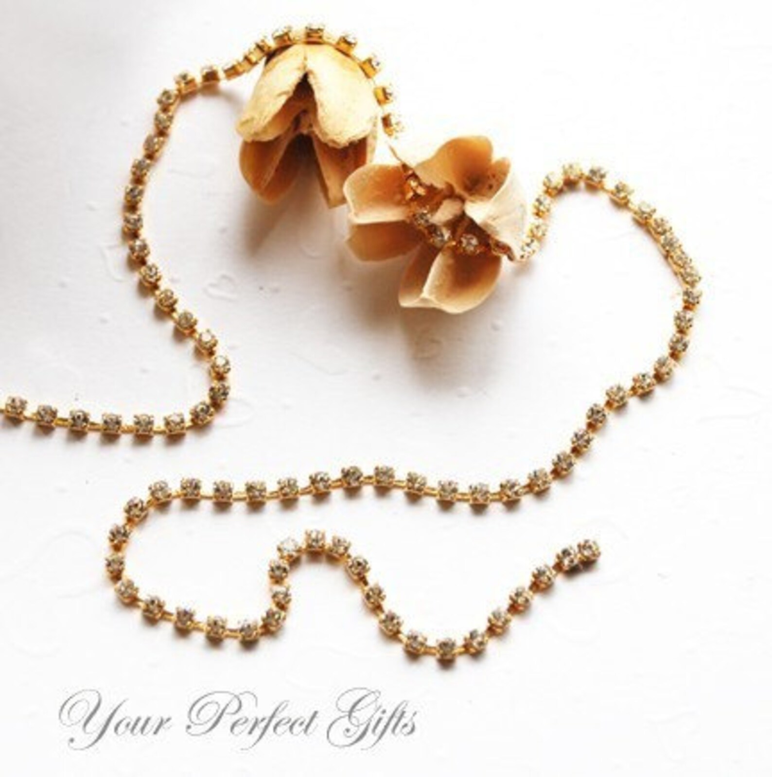 3 Feet/1 Yard Rhinestone Chain Crystal Gold Plated SS10 3mm - Etsy