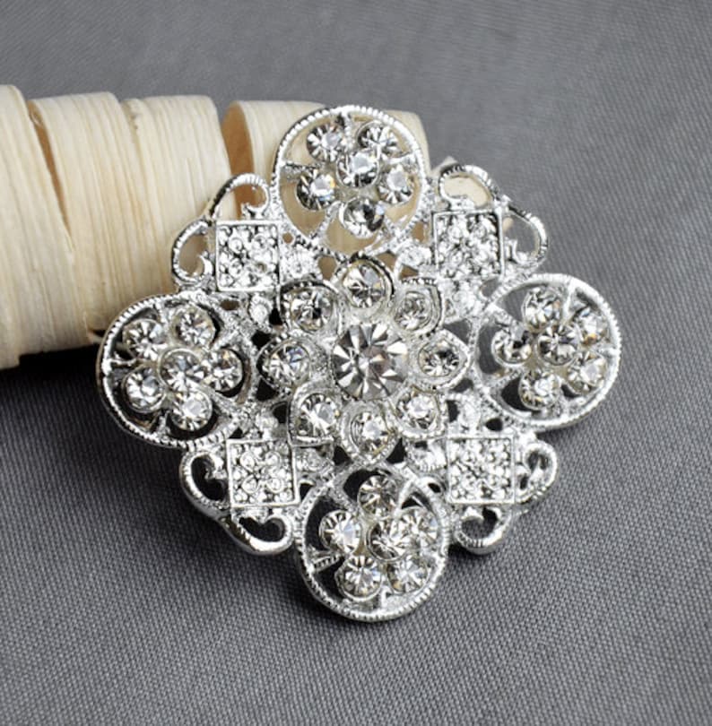 10 Pcs Large Rhinestone Button Embellishment Pearl Crystal - Etsy