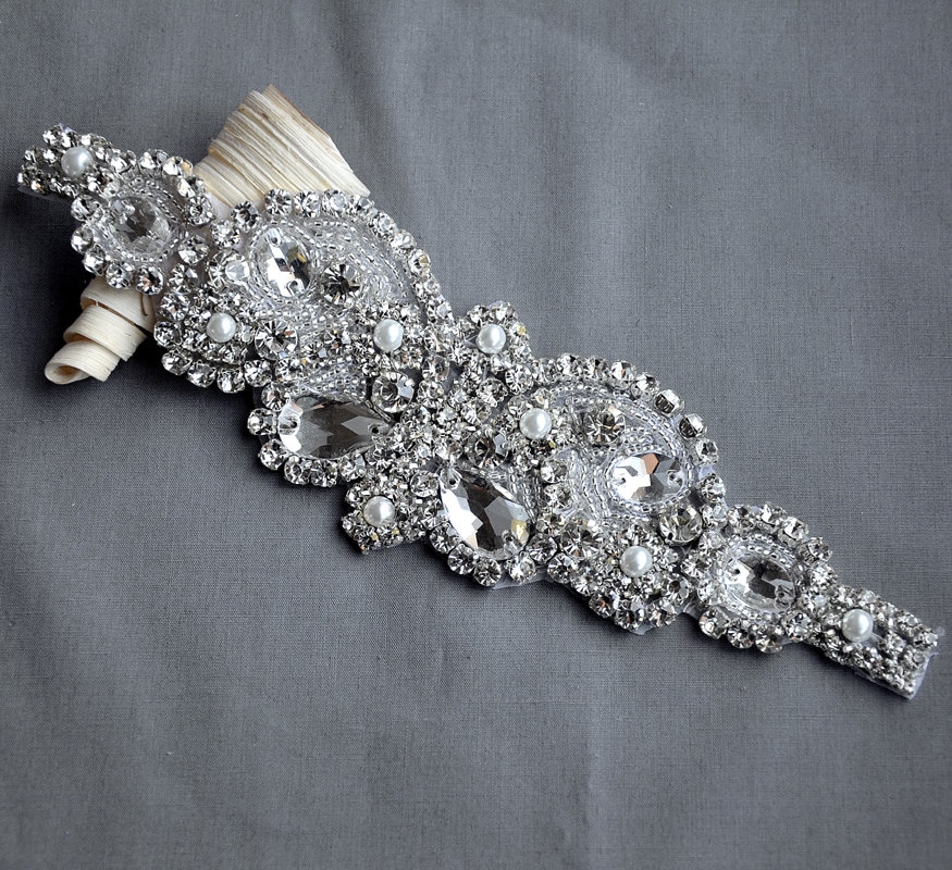 Rhinestone Applique Bridal Accessories Crystal Trim Rhinestone | Etsy