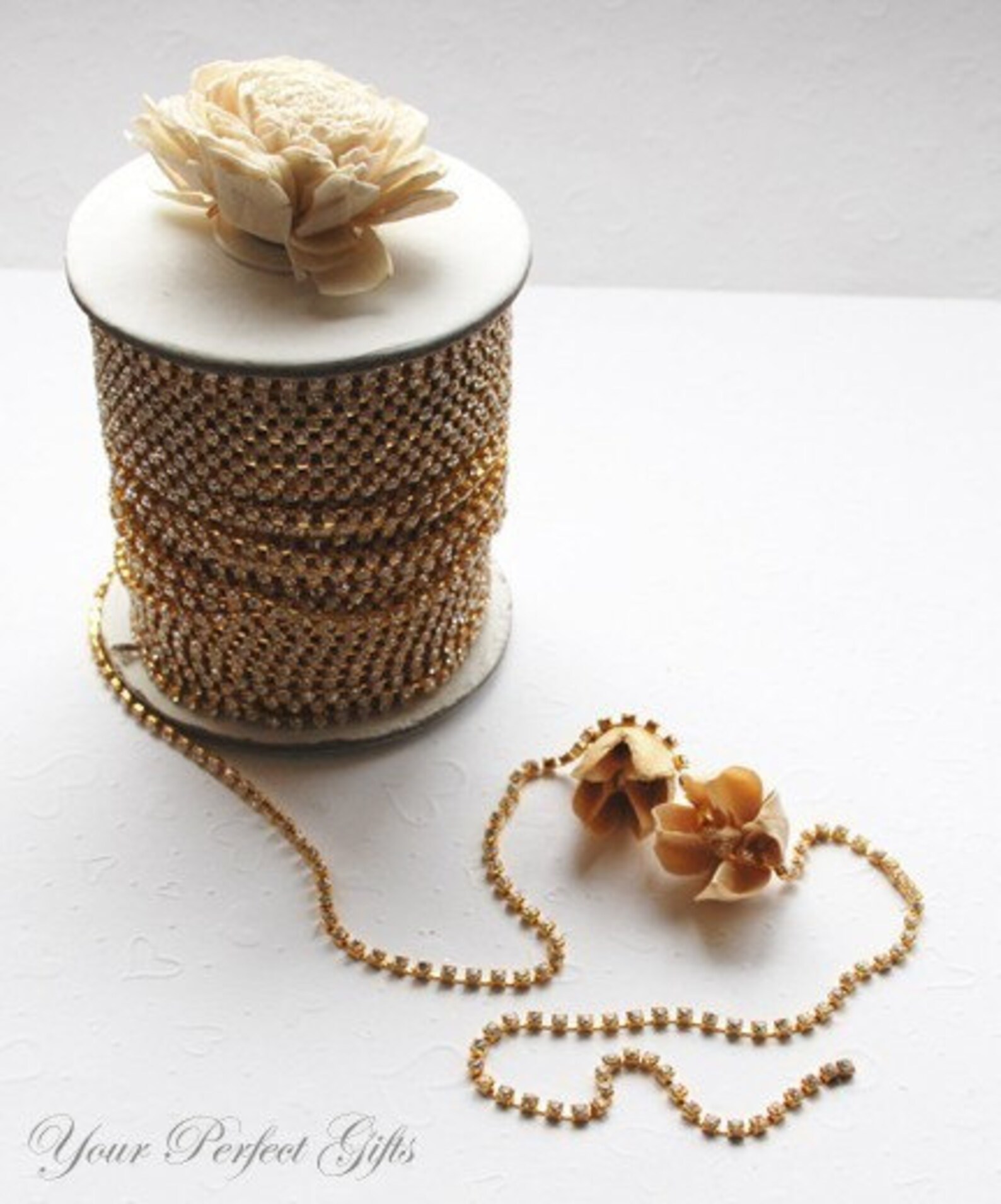 3 Feet/1 Yard Rhinestone Chain Crystal Gold Plated SS10 3mm - Etsy