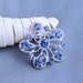 5 Light Blue Rhinestone Button Crystal Embellishment Wedding Brooch ...