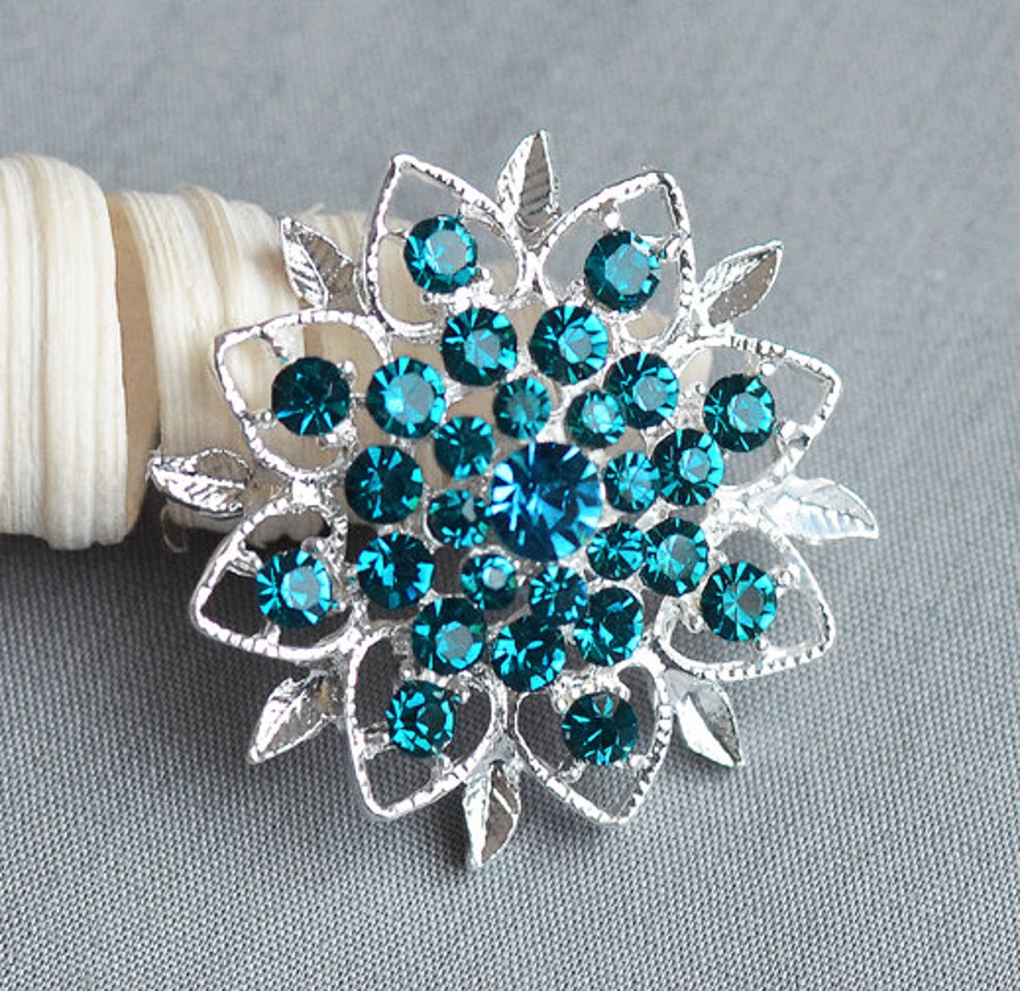 10 Pieces Turquoise Blue Rhinestone Button Crystal - Etsy