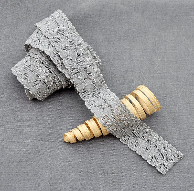 5 Yards Grey Elastic Lace 1 Stretch Lace Elastic Lace - Etsy