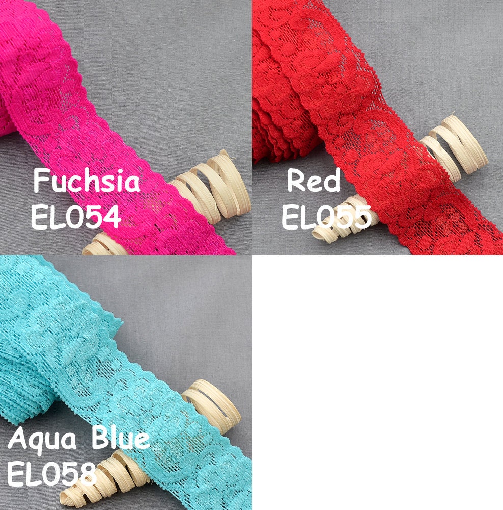 25 Yards Elastic Lace 1.5" Stretch Lace Elastic Lace Trim Elastic ...