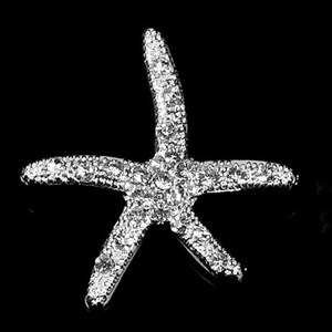 Starfish Rhinestone Buckles Wholesale Buckles Crystal Sliders Silver ...