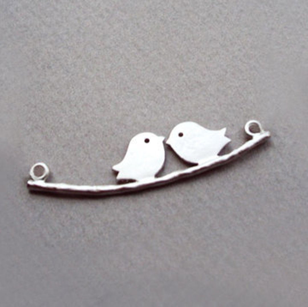 10 Pcs Two-birds Pendant Charm Connector Silver Plated Necklace Earring ...