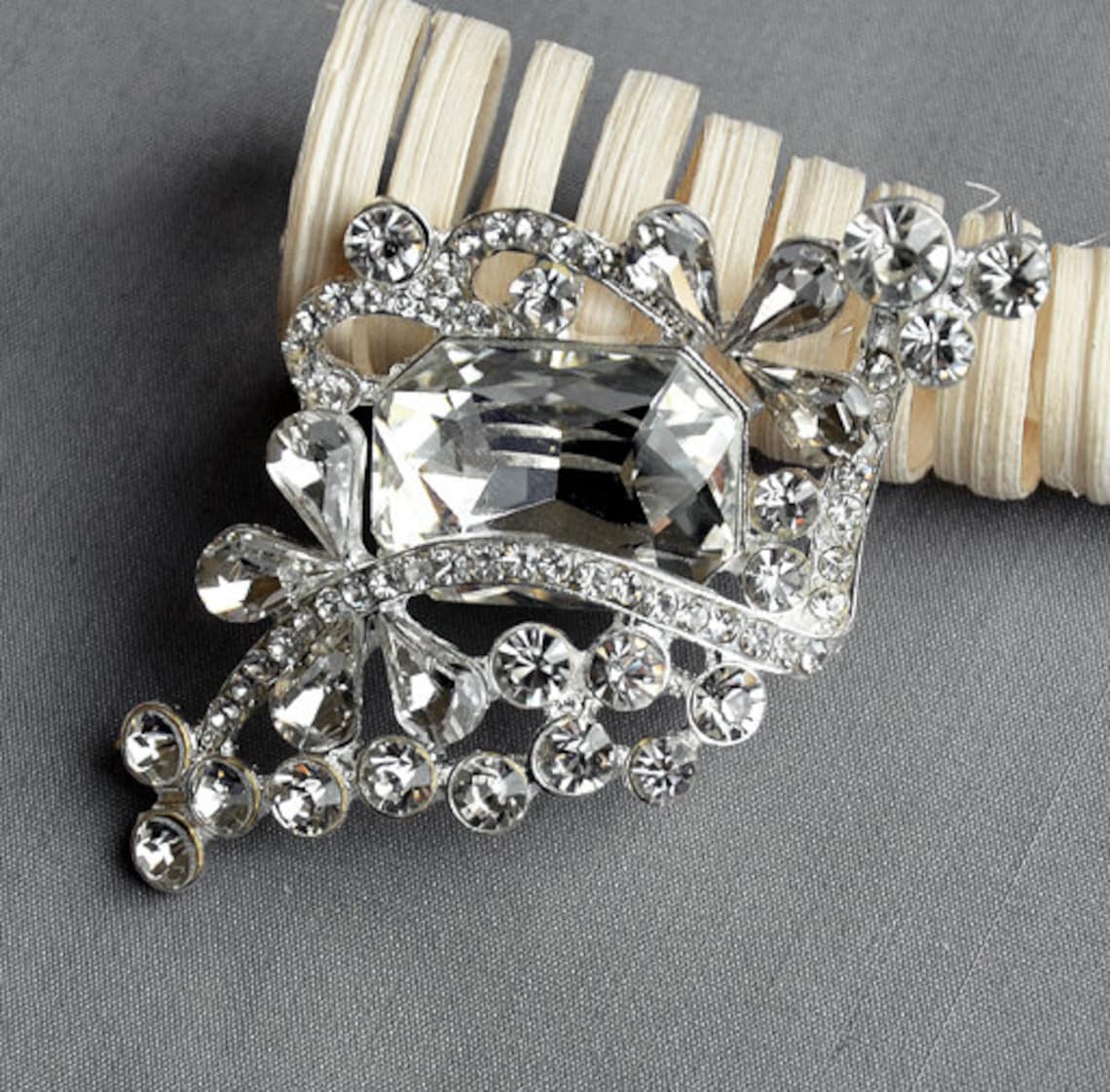 Rhinestone Brooch Embellishment Crystal Pearl Wedding Brooch - Etsy