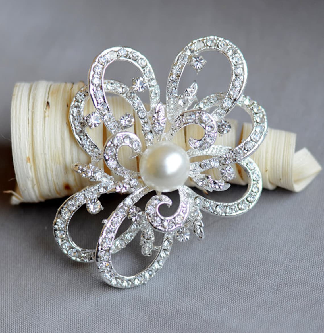 Rhinestone Brooch Crystal Pearl Brooch Wedding Brooch Bouquet - Etsy