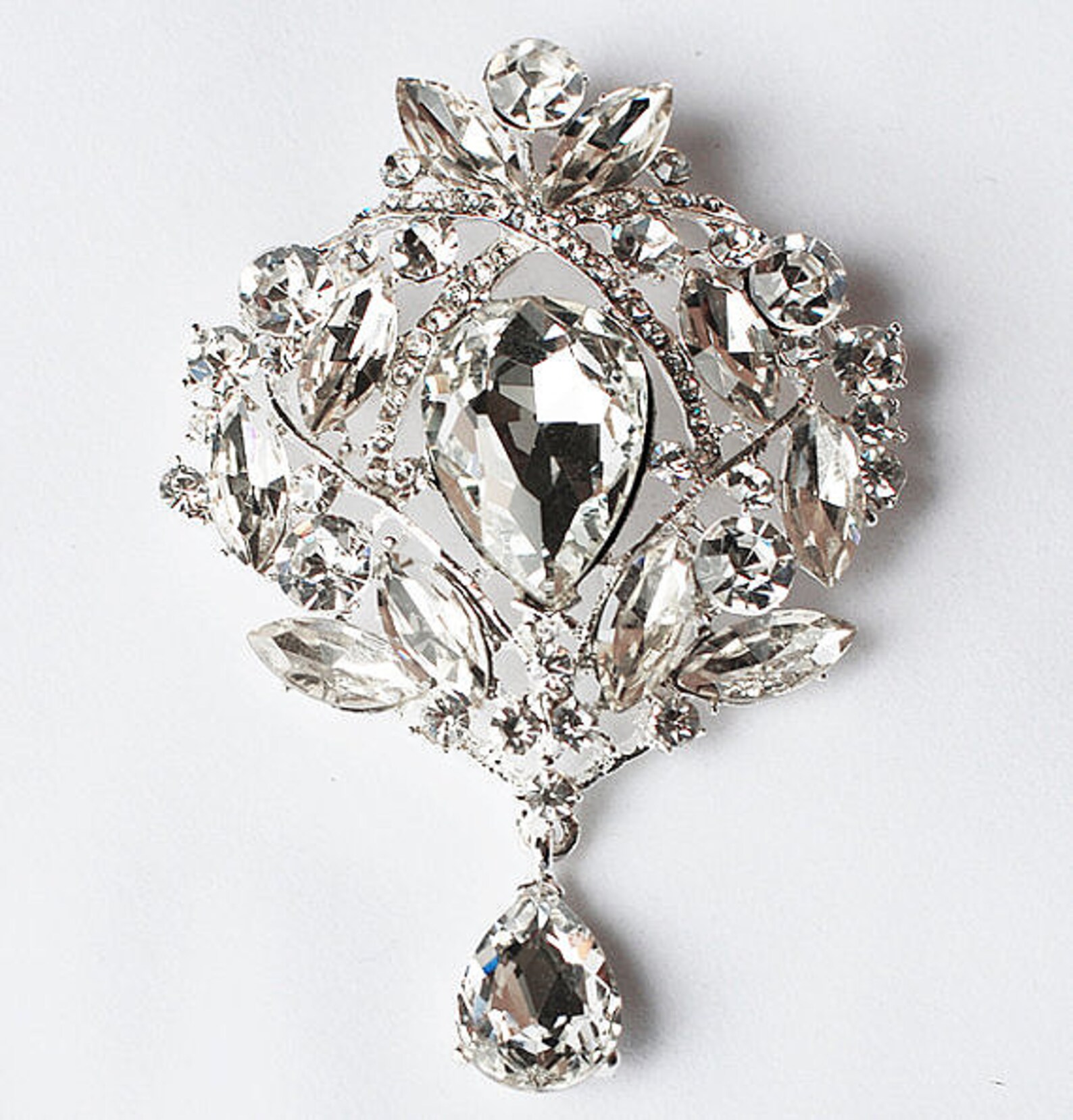 Rhinestone Brooch Crystal Brooch Bridal Brooch Bouquet Hair | Etsy