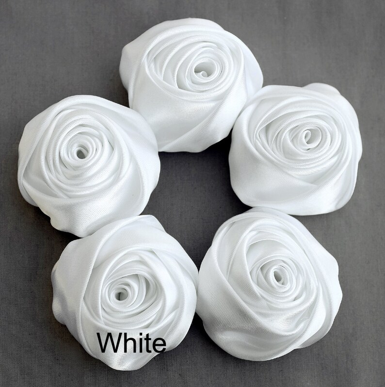 5 Pcs Silk Rolled Rose Flower Rolled Rosette Satin Rolled Rose | Etsy