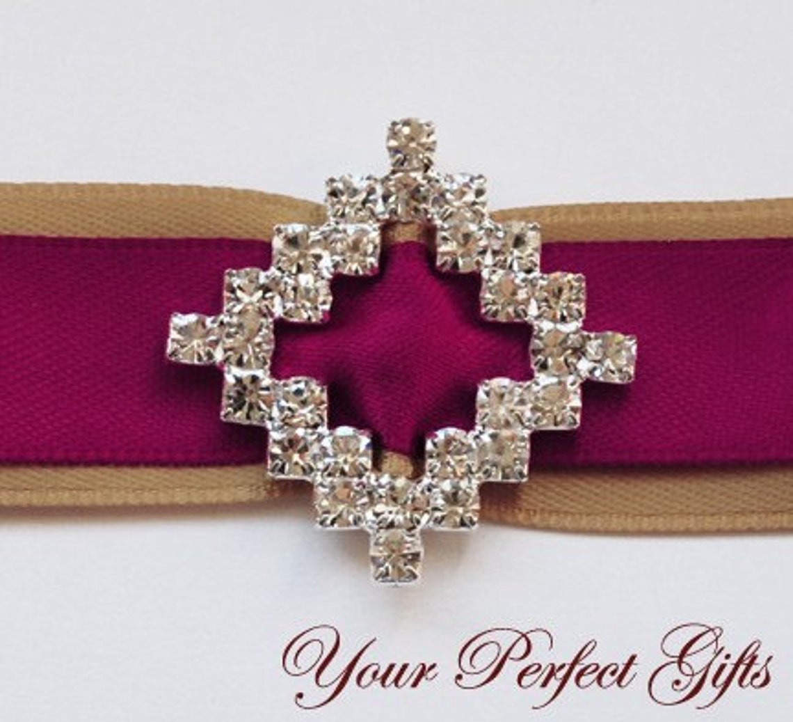 Rhinestone Buckles Crystal Sliders Silver Wedding Invitation - Etsy