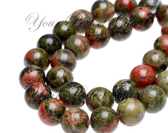 Unakite Jasper 4mm 6mm 8mm 10mm 12mm 15.5 Inch Strand - Etsy