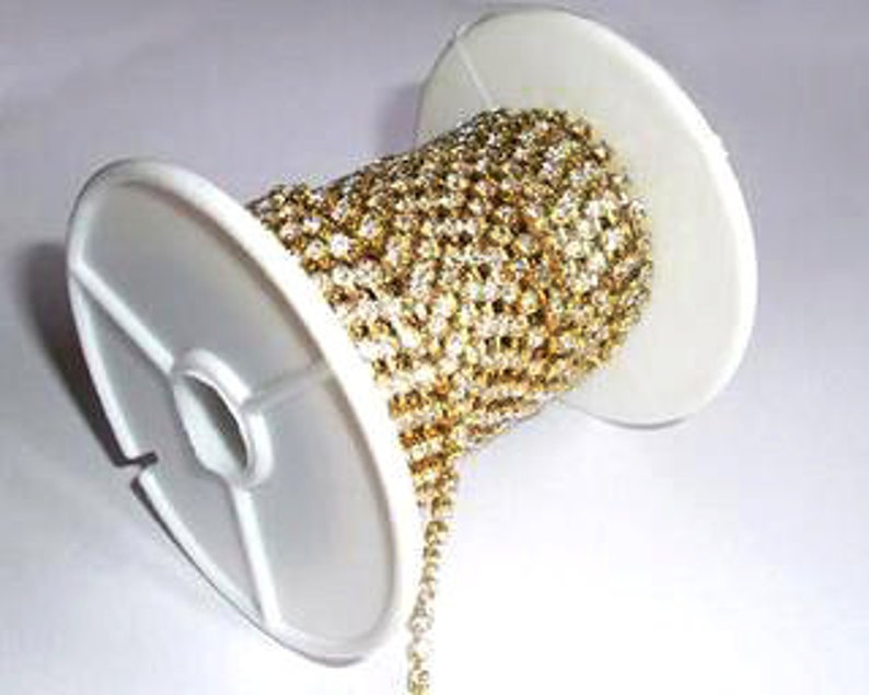 30 Feet/1 Yard SS28 6mm Rhinestone Chain Crystal Gold Plated - Etsy