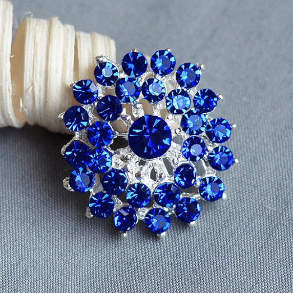 Blue Rhinestone Pin - Etsy