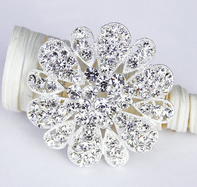 Rhinestone Brooch Crystal Brooch Wedding Brooch Bouquet Cake - Etsy