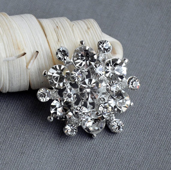 10 Pcs Large Rhinestone Button Embellishment Pearl Crystal - Etsy