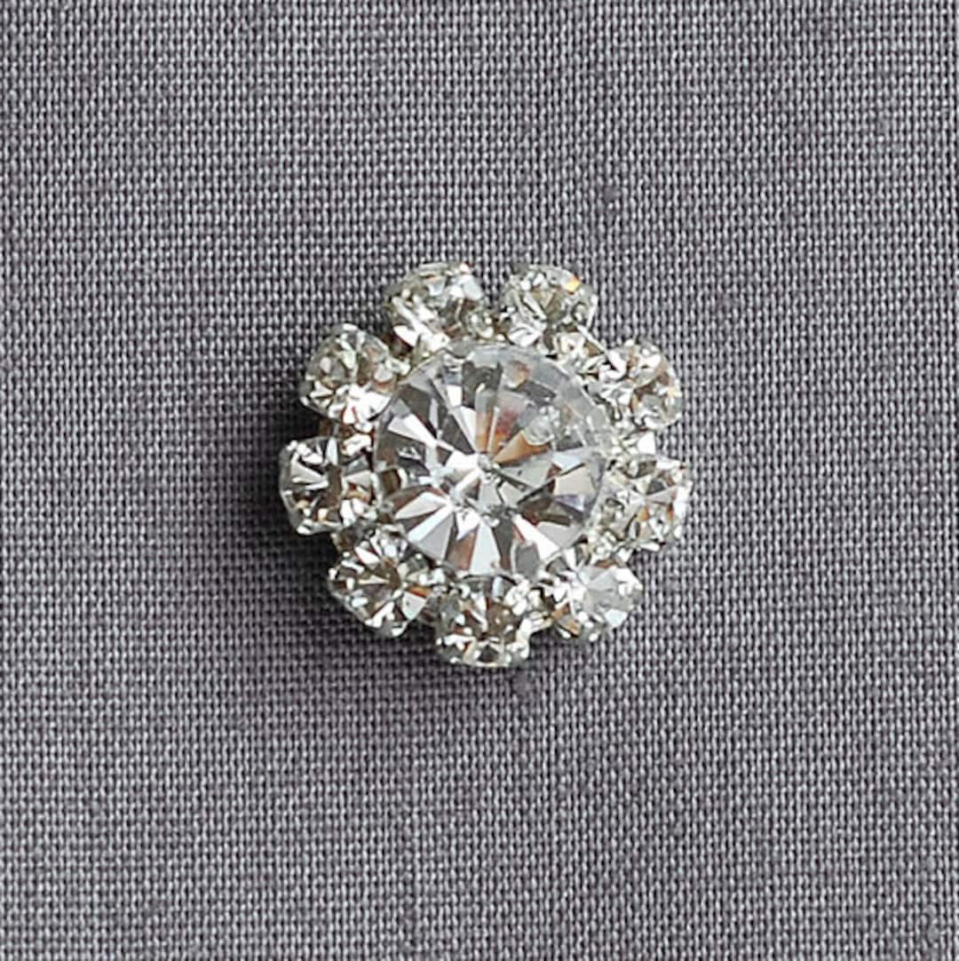 50 Pcs Rhinestone Buttons Round Diamante Crystal for Hair Flower Clip ...