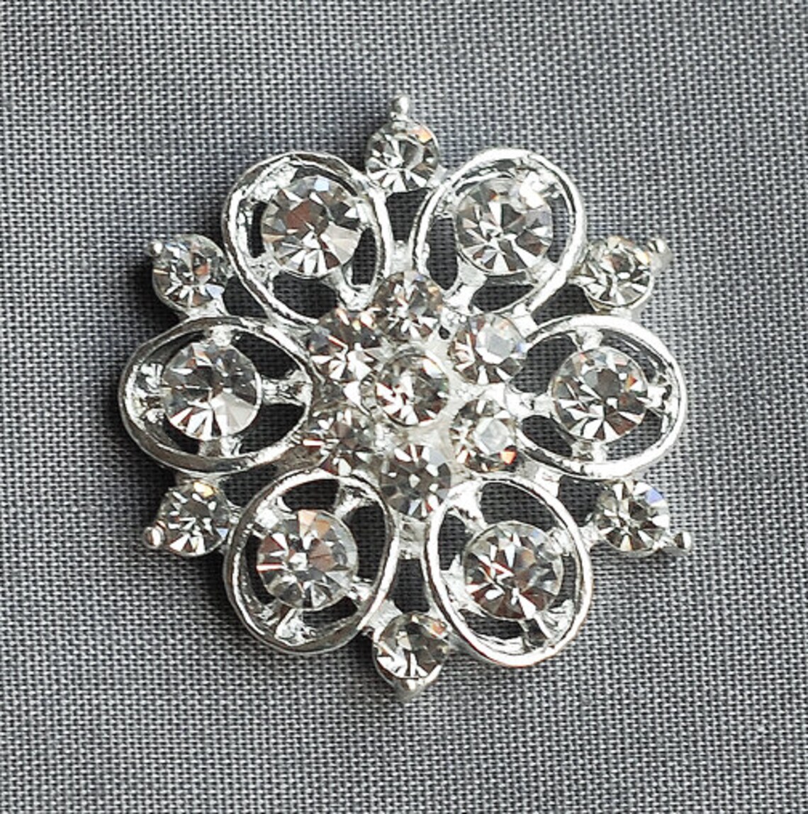 10 Rhinestone Buttons Diamante Crystal 1-1/8 Round Hair - Etsy