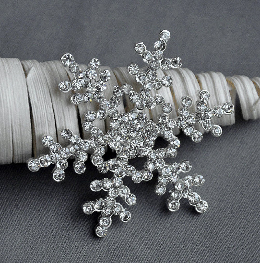 Rhinestone Brooch Crystal Brooch Snowflake Wedding Brooch Bouquet Cake ...