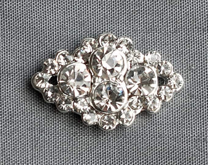 5 Large Rhinestone Button Embellishment Pearl Crystal Wedding - Etsy