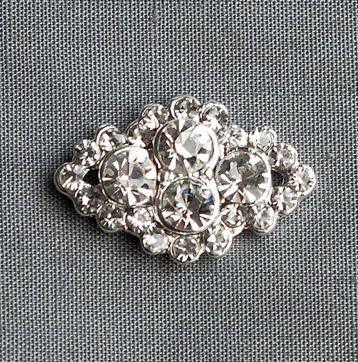 5 Rhinestone Buttons Diamond Square Diamante Crystal Flower - Etsy