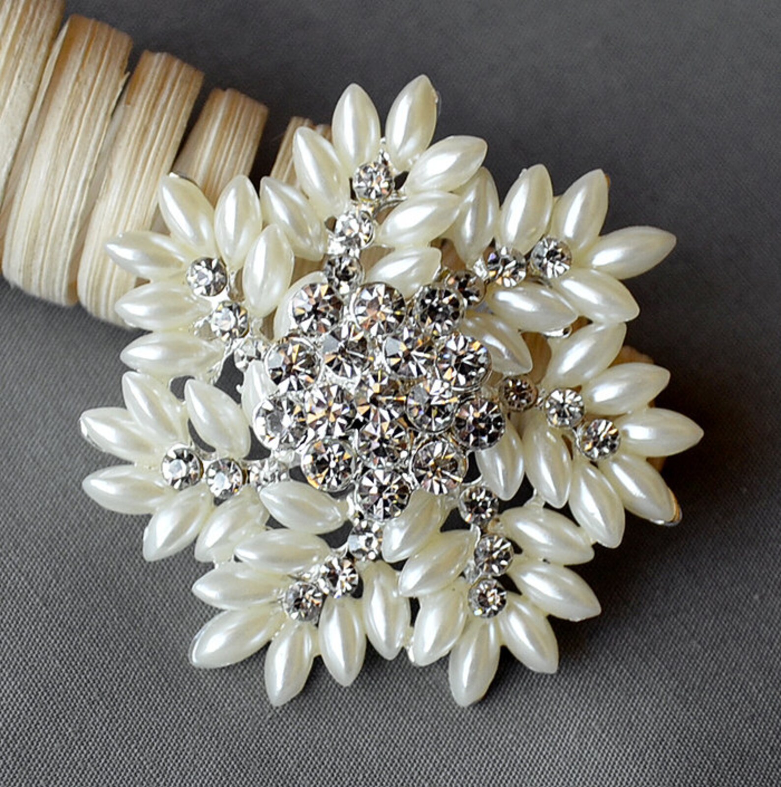 Rhinestone Brooch Embellishment Crystal Pearl Snowflake - Etsy