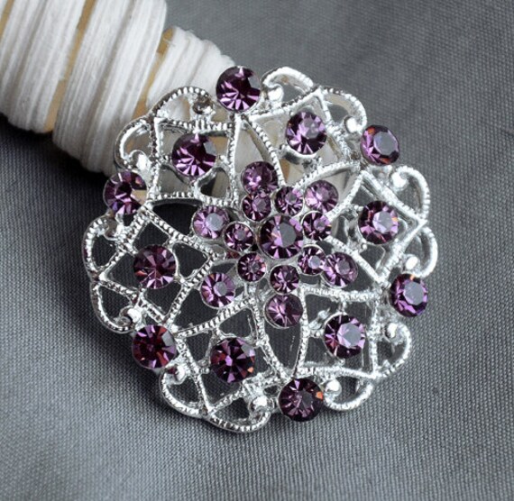 10 Pcs Rhinestone Button Embellishment Amethyst Purple Crystal - Etsy