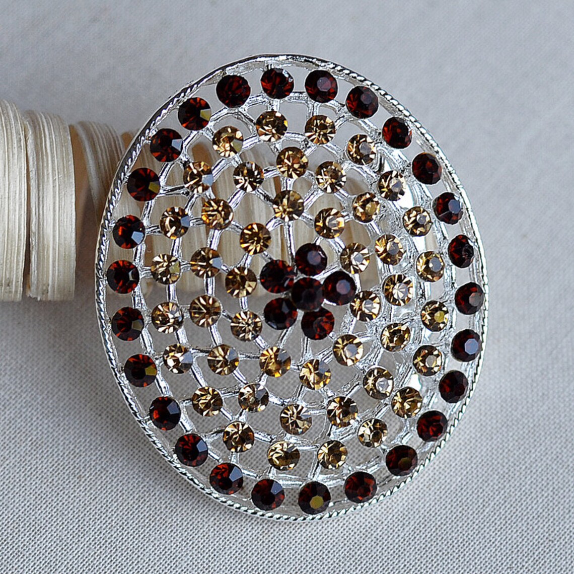 Rhinestone Brooch Crystal Chocolate Brown Topaz Citrine Brooch - Etsy