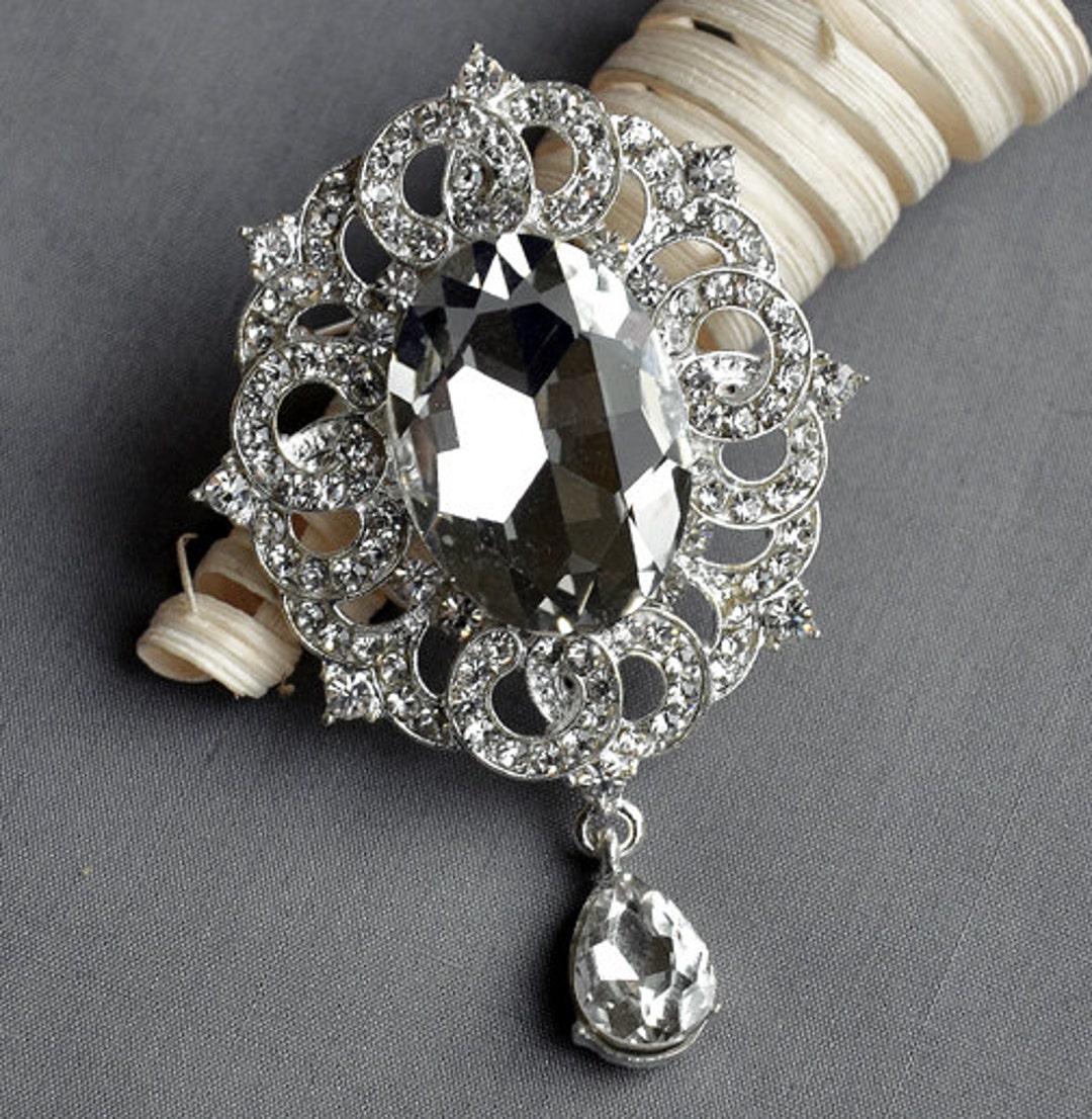 Rhinestone Brooch Crystal Bridal Brooch Brooch Bouquet Wedding Cake ...
