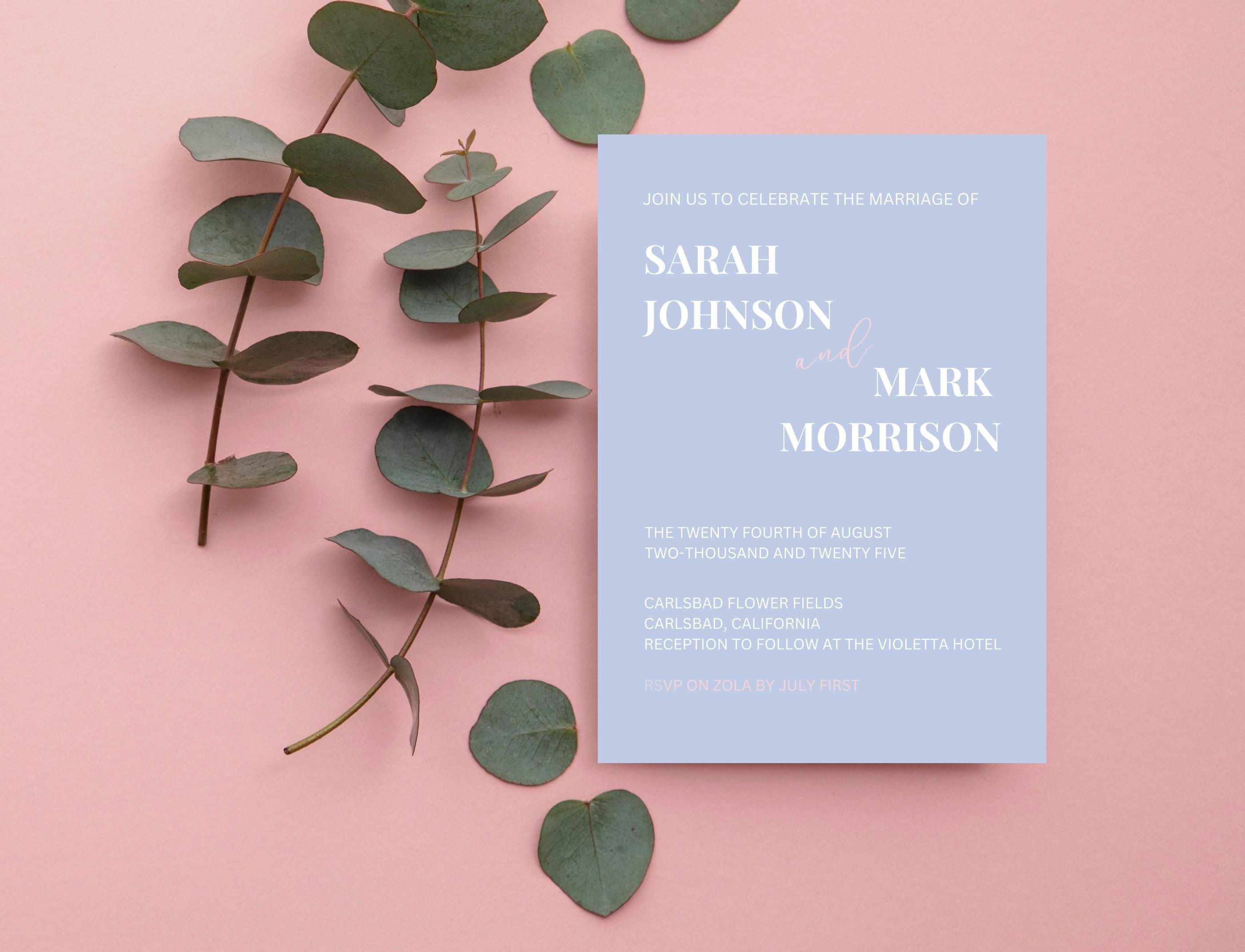 Classic & Clean Wedding Invitation, Instant Download, Printable Invite ...