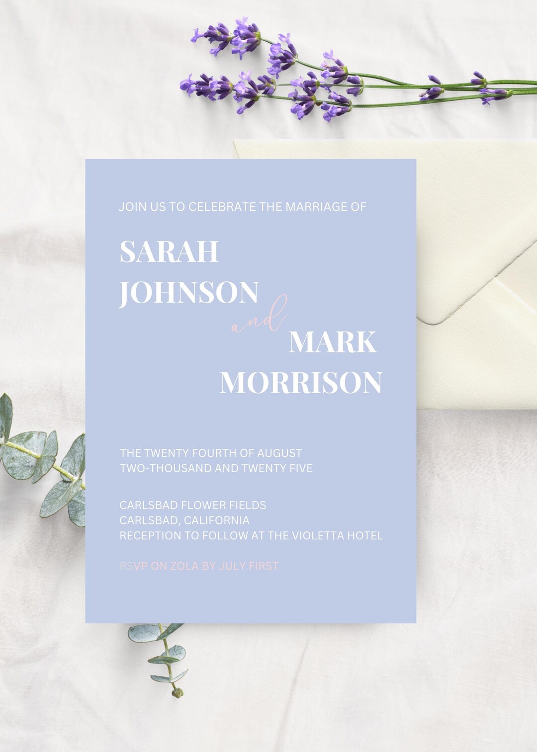 Classic & Clean Wedding Invitation, Instant Download, Printable Invite ...
