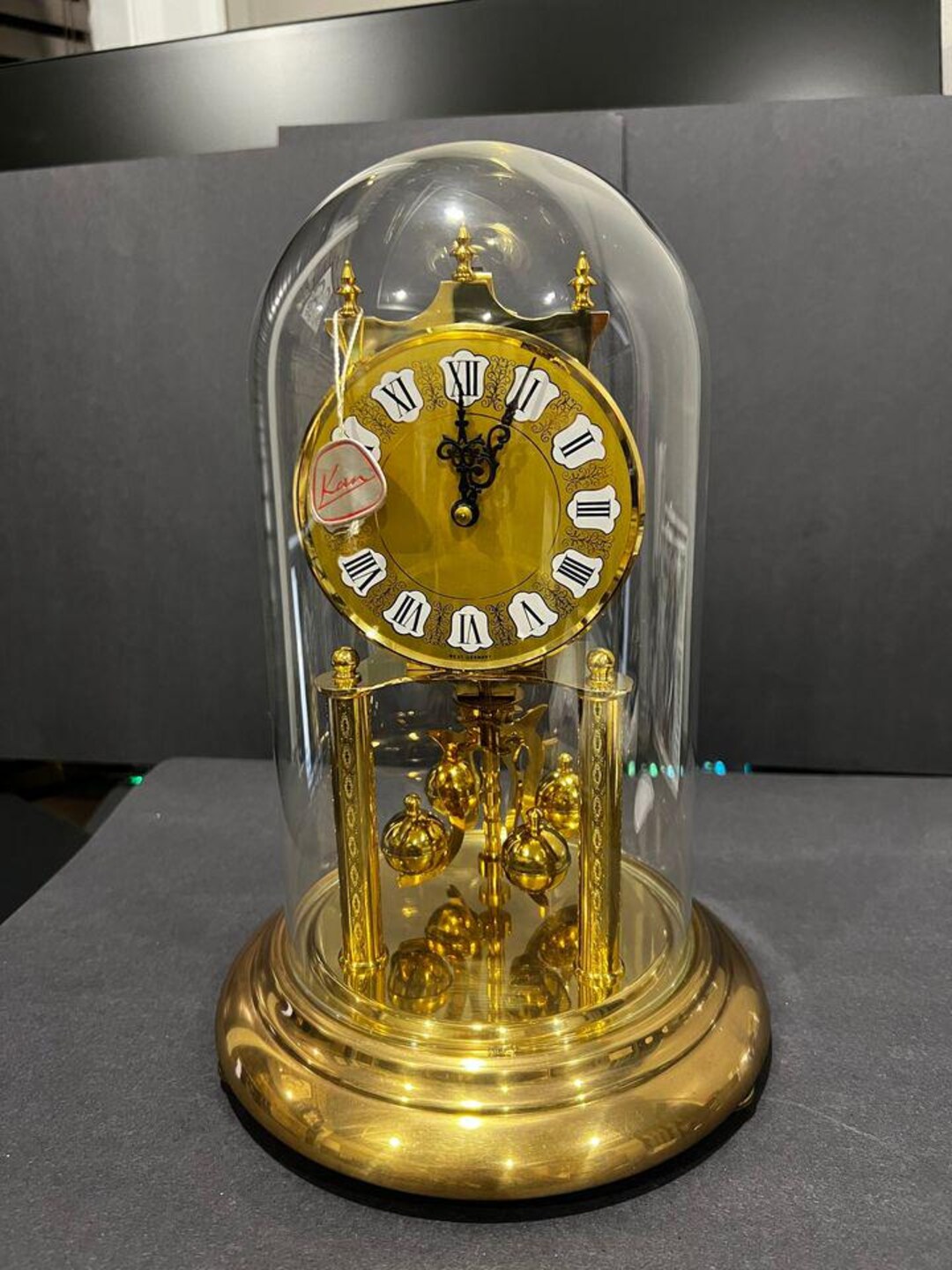Antique Kern Dome Clock With Glass Dome Made in Germany Kuss IV No ...