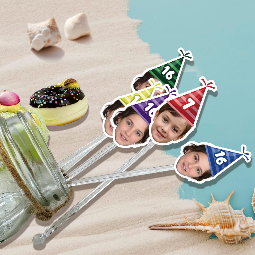 Personalized Face Drink Stirrer Set, Unique Acrylic Swizzle Sticks for ...