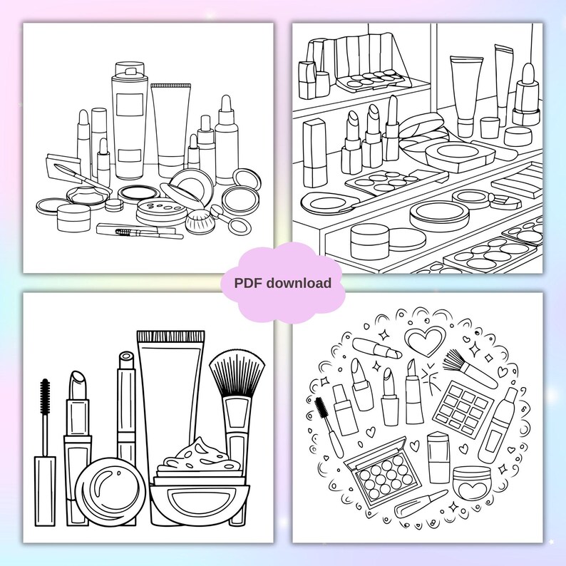 Bold & Easy Glow Cosmetics Coloring Book, Cozy Cosmetics Coloring Page ...
