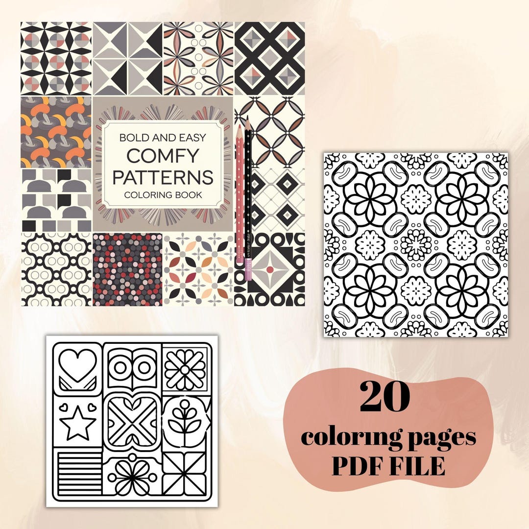 Comfy Patterns: Coloring Book for Adults , Bold and Easy, Simple and ...