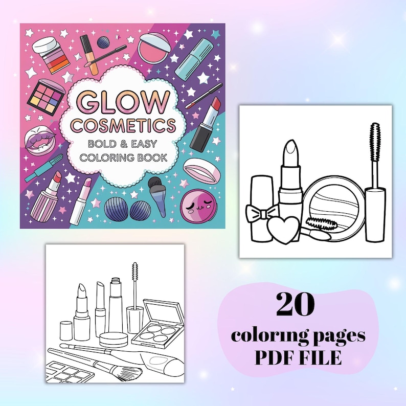 Bold & Easy Glow Cosmetics Coloring Book, Cozy Cosmetics Coloring Page ...