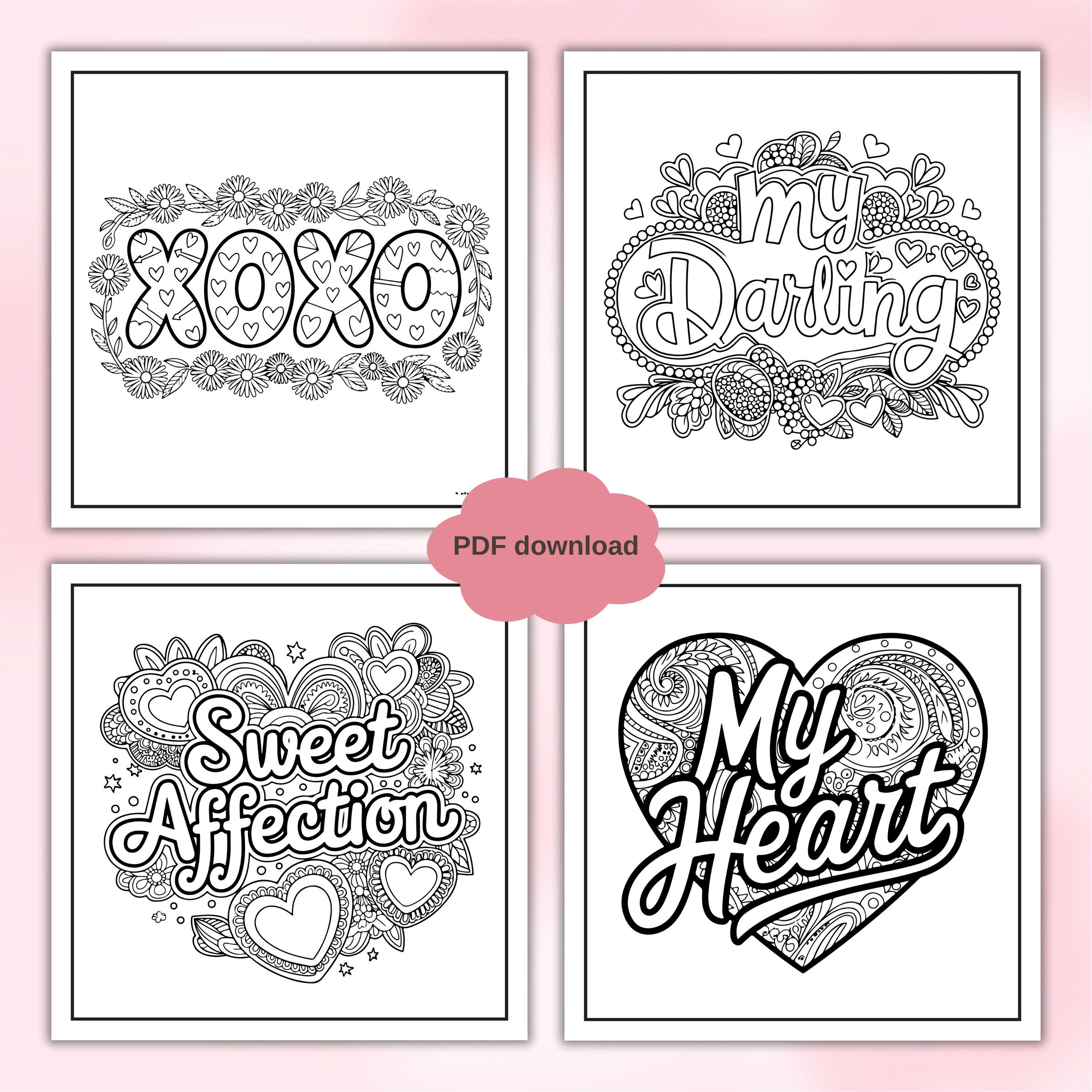 28 Valentine's Day Quotes Coloring Pages With Quotes, Cozy Valentine's ...