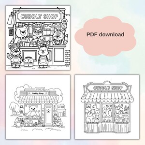 Little Shops:15 Super Cute Coloring Pages, Cuddly Shops, Charming Shops ...