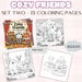 Cozy Friends Coloring Book, Adorable Animals Coloring Pages, Comfy ...