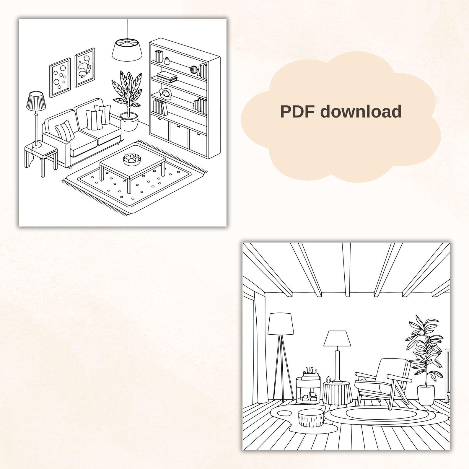 Little Corner: Super Cute Designs of Cozy, 10 Printable Coloring Pages ...