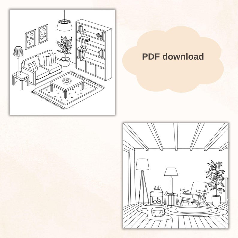 Little Corner: Super Cute Designs of Cozy, 10 Printable Coloring Pages ...