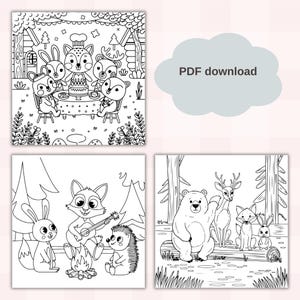 Cozy Friends Coloring Book, Adorable Animals Coloring Pages, Comfy ...