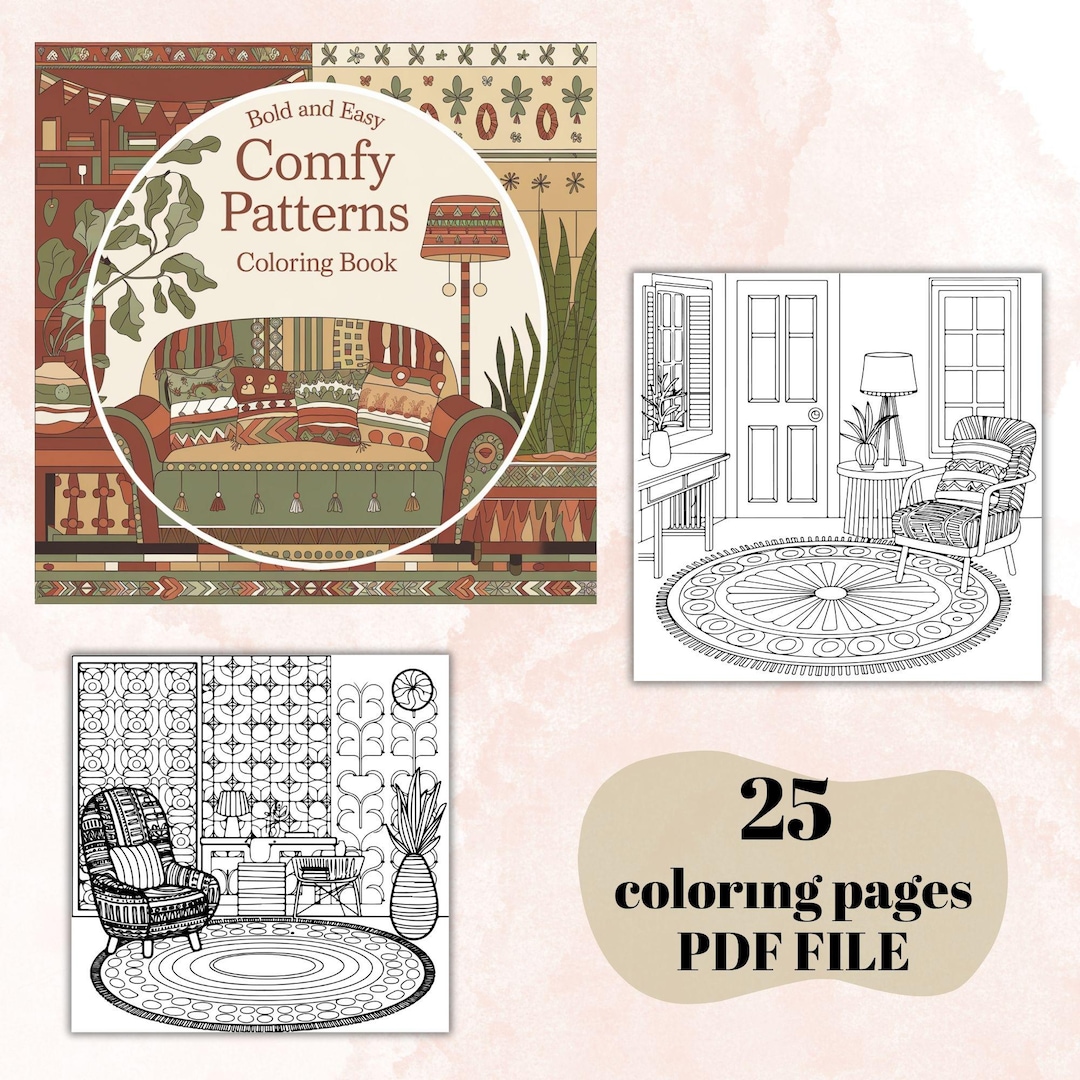 Cute Patterns Coloring Pages Printable, Cozy Home Pattern Coloring ...