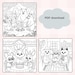 Cozy Friends Coloring Book, Adorable Animals Coloring Pages, Comfy ...