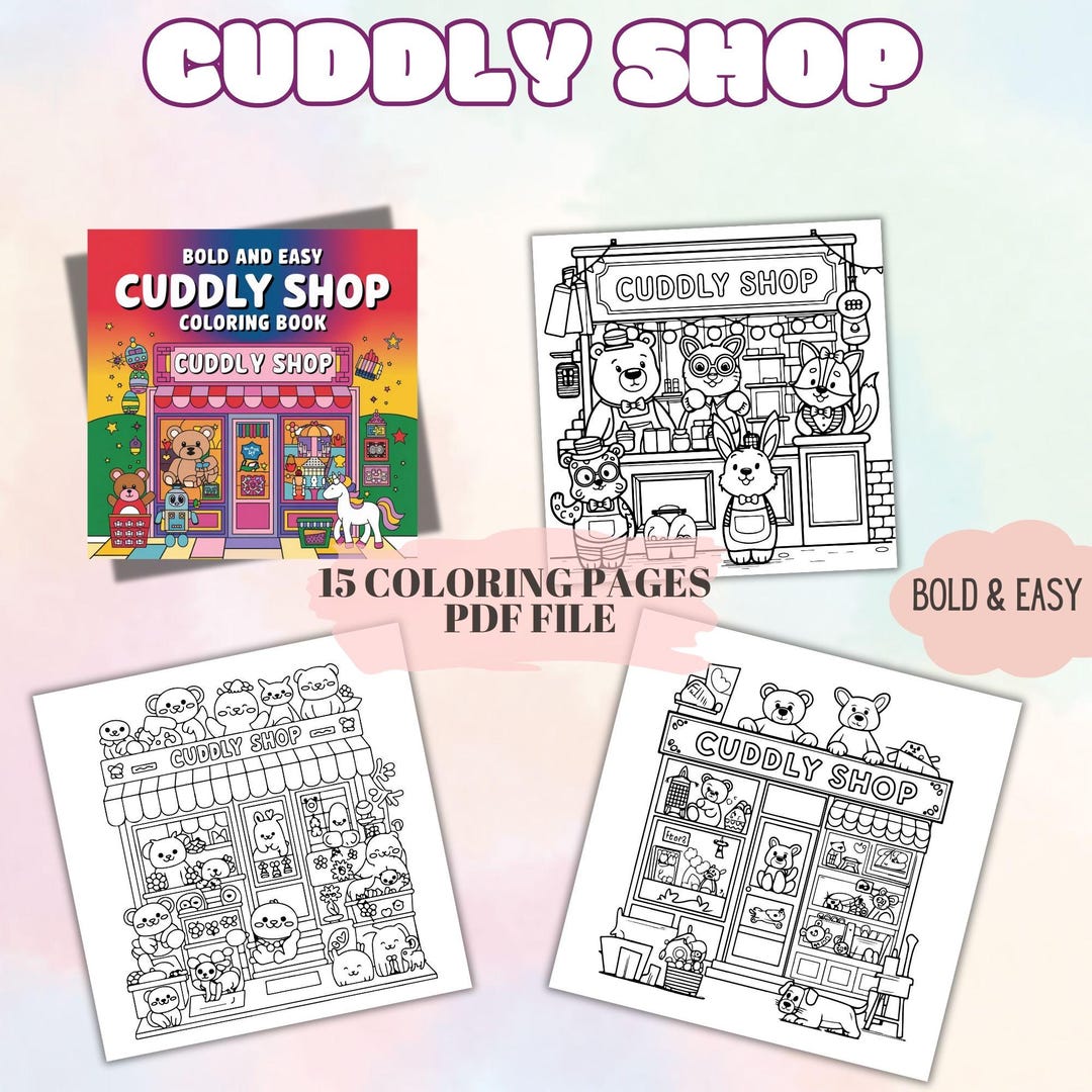 Little Shops:15 Super Cute Coloring Pages, Cuddly Shops, Charming Shops ...